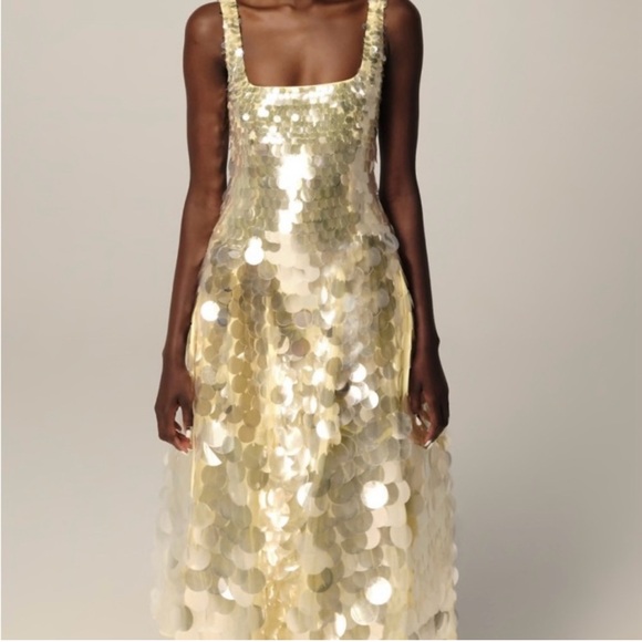 ASOS | Dresses | Asos Gold Sequin Midi Dress | Poshmark